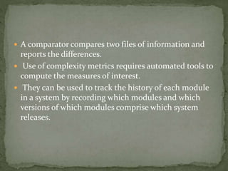 source code metrics and other maintenance tools and techniques | PPTX