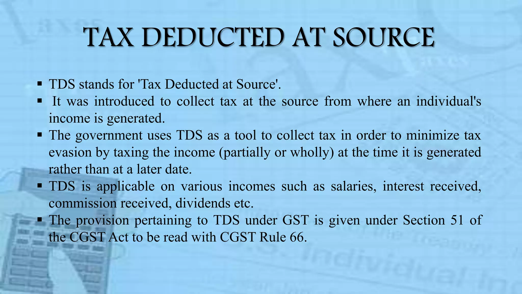 TDS and TCS under GST | PPTX