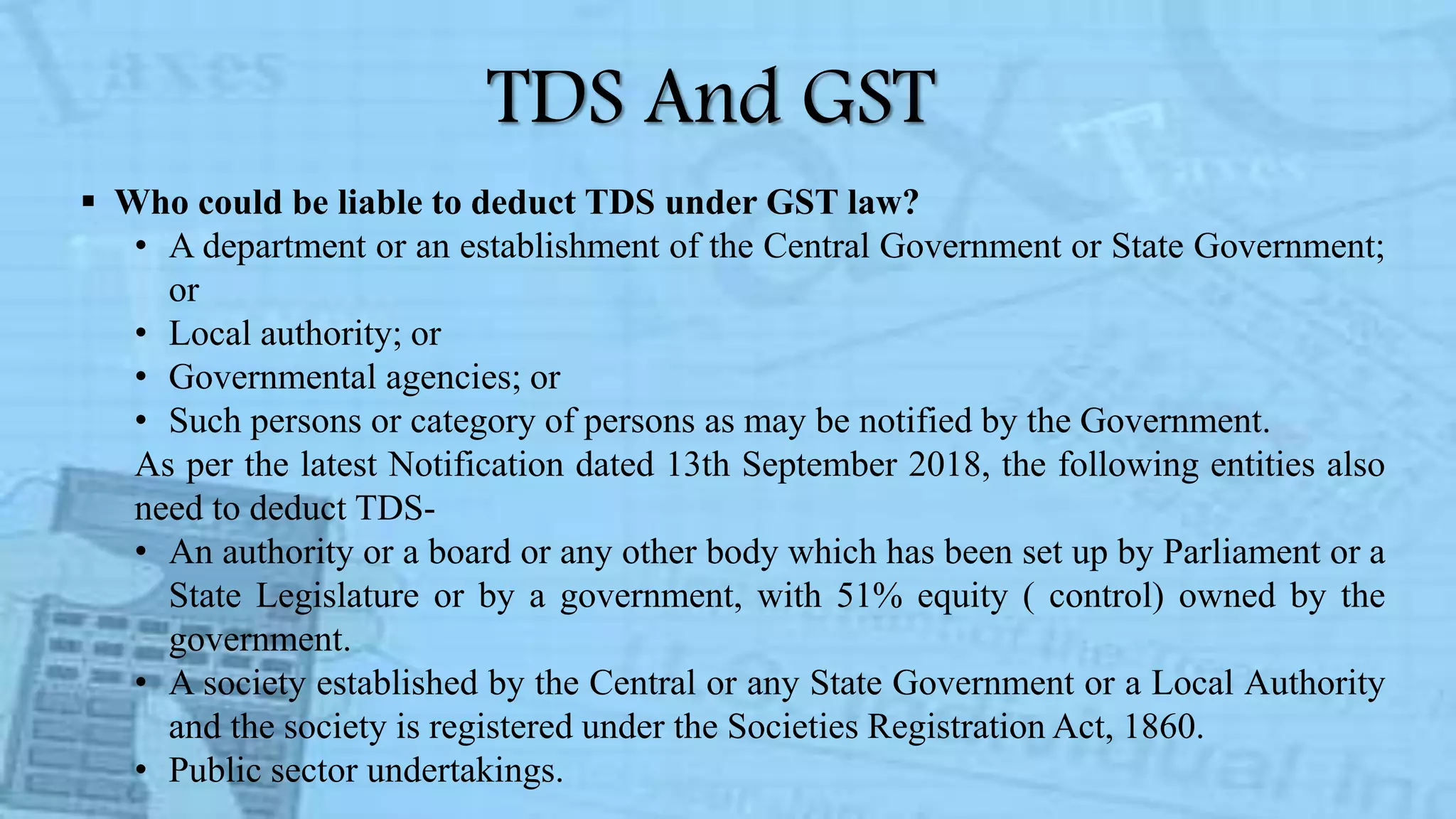 TDS and TCS under GST | PPTX