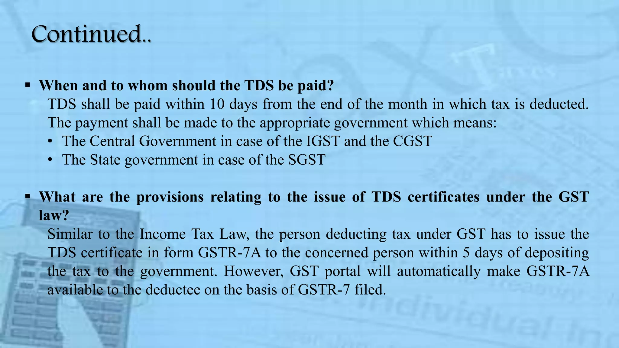 TDS and TCS under GST | PPTX