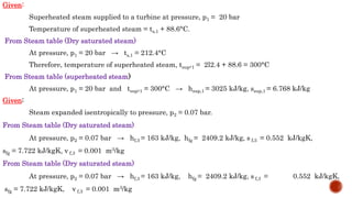 problems on steam cycle | PPTX