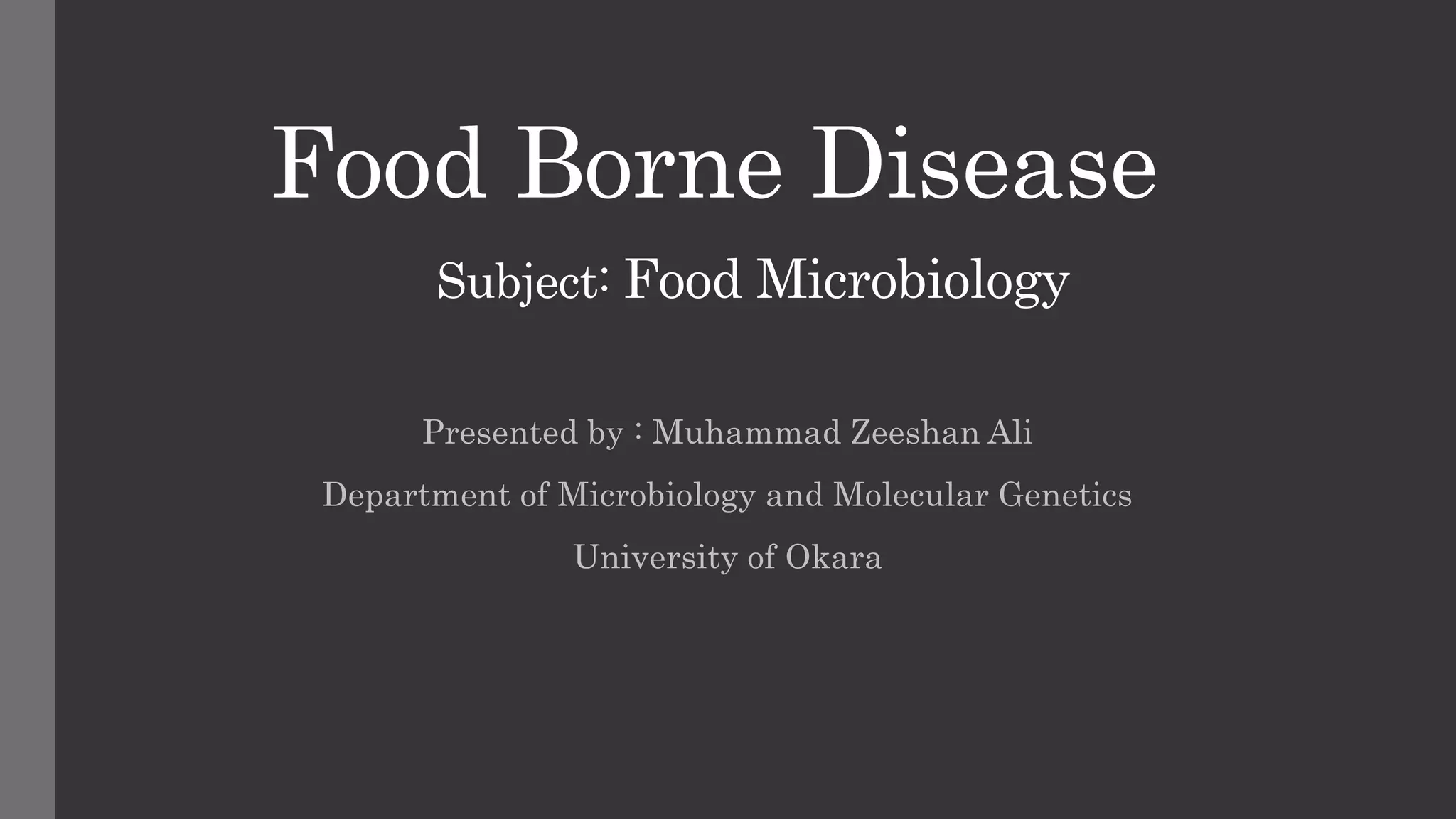 Food Borne Disease | PPTX