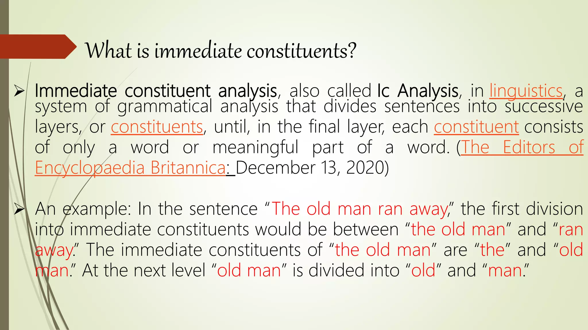 Immediate constituent analysis | PPTX