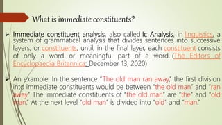Immediate constituent analysis | PPTX
