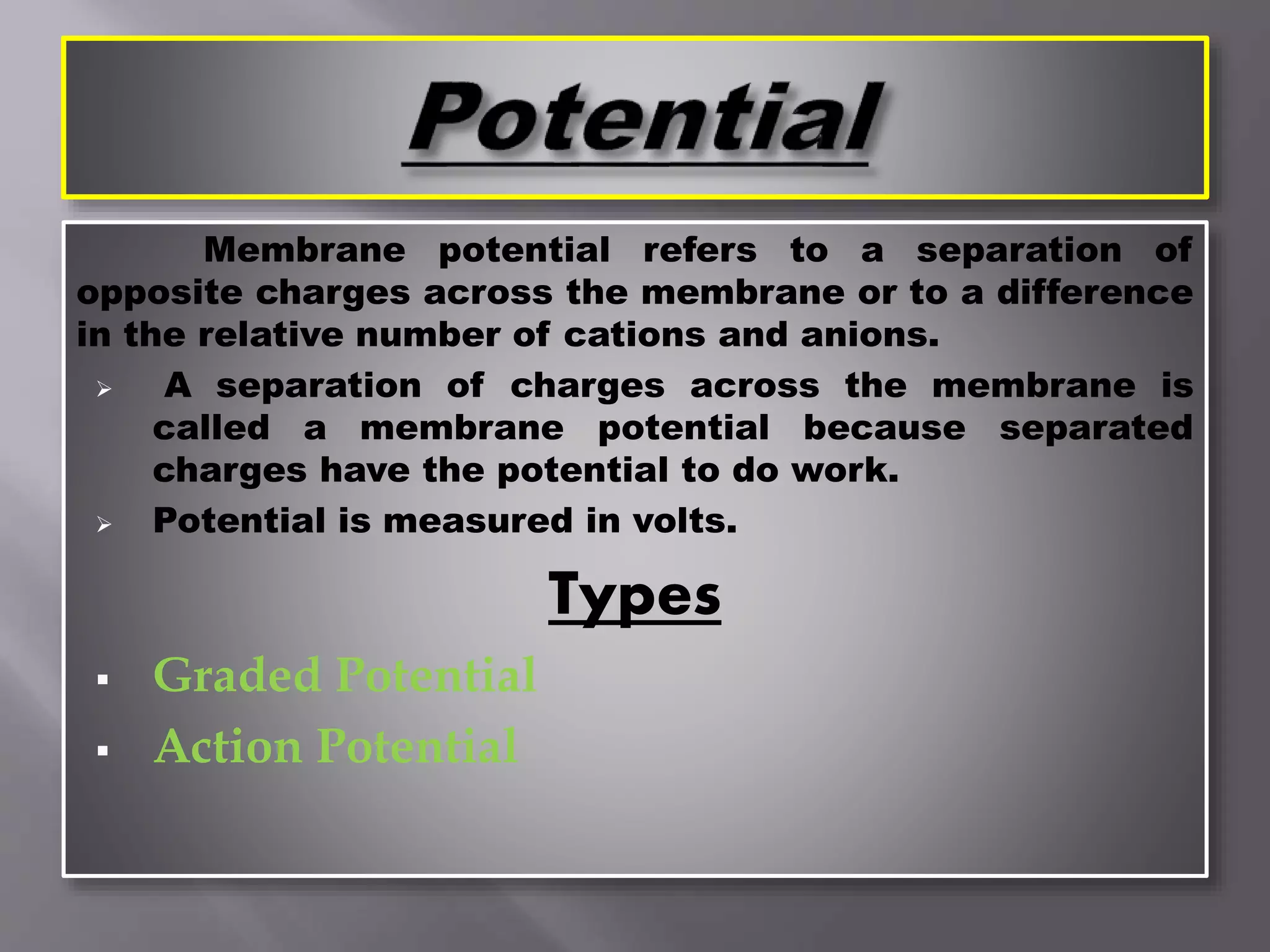 Difference b/w Action and Gradient potential | PPTX