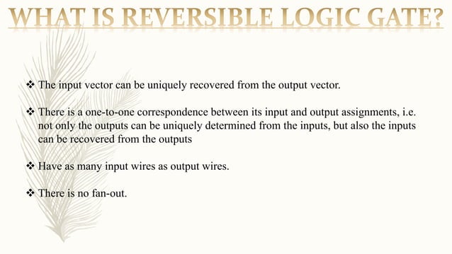 Reversible logic gate | PPTX