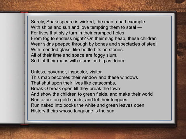 "An Elementary School Classroom in a Slum" | PPT