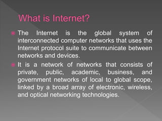 Introduction to Internet | PPTX