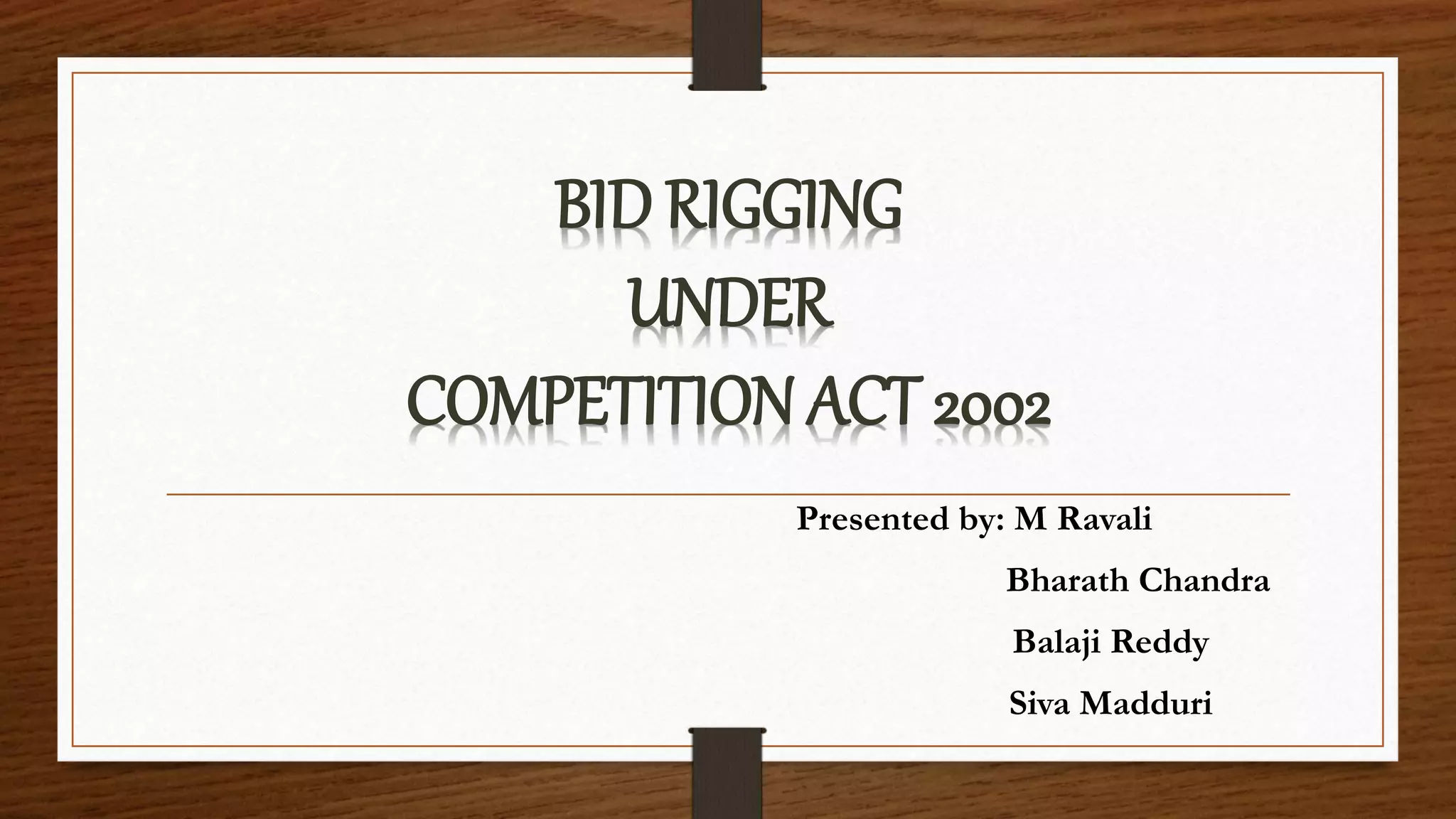 Bid Rigging | PPTX