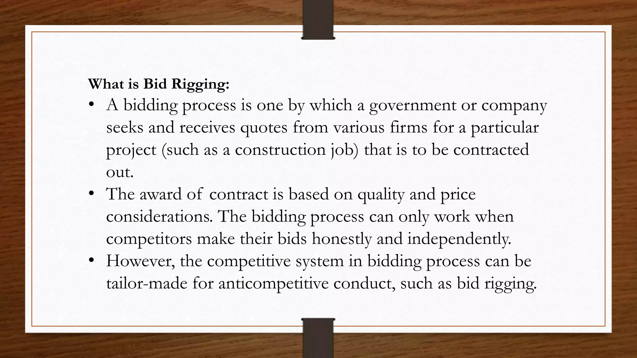 Bid Rigging | PPTX