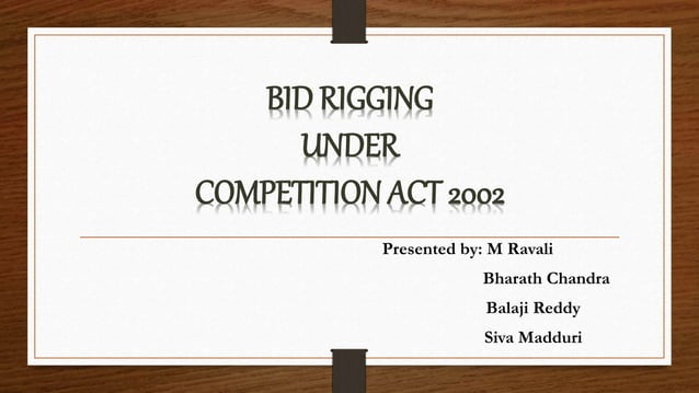 Bid Rigging | PPTX