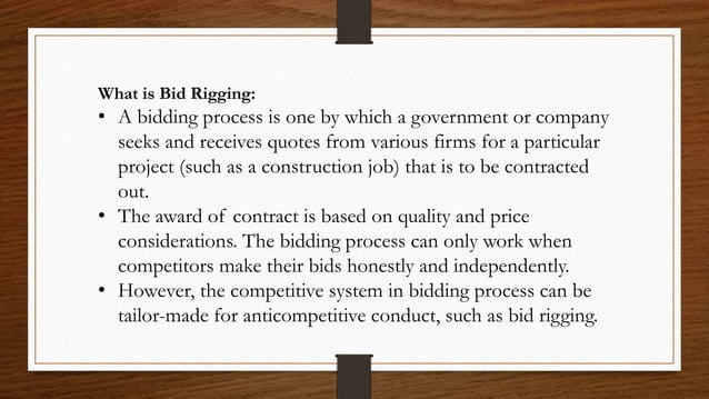 Bid Rigging | PPT