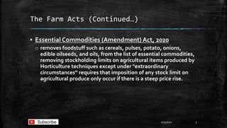 कृषि कानून 2020 or The Indian Agricultural Acts 2020 | PPT