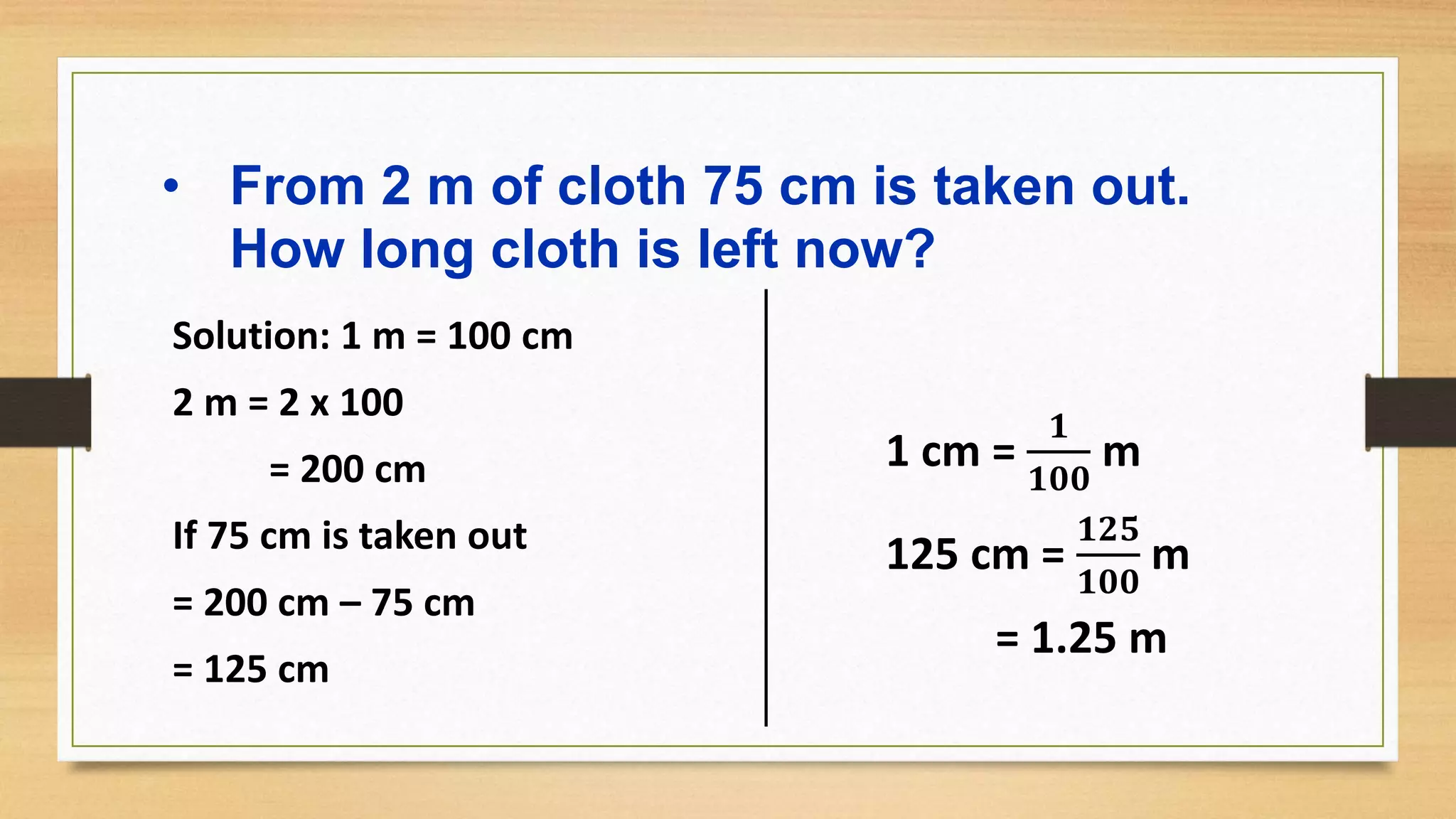 MATH - MEASUREMENT (CLASS V) | PPTX