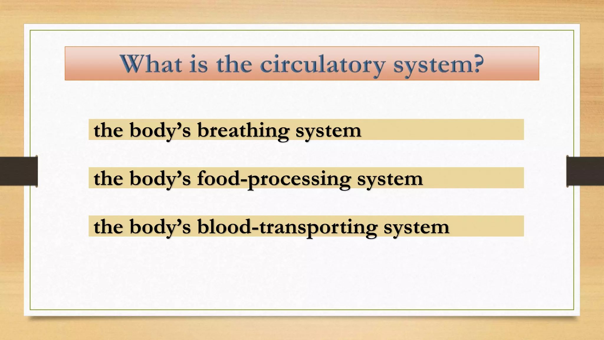 SCIENCE - CIRCULATORY SYSTEM (CLASS V - IGCSE) | PPTX