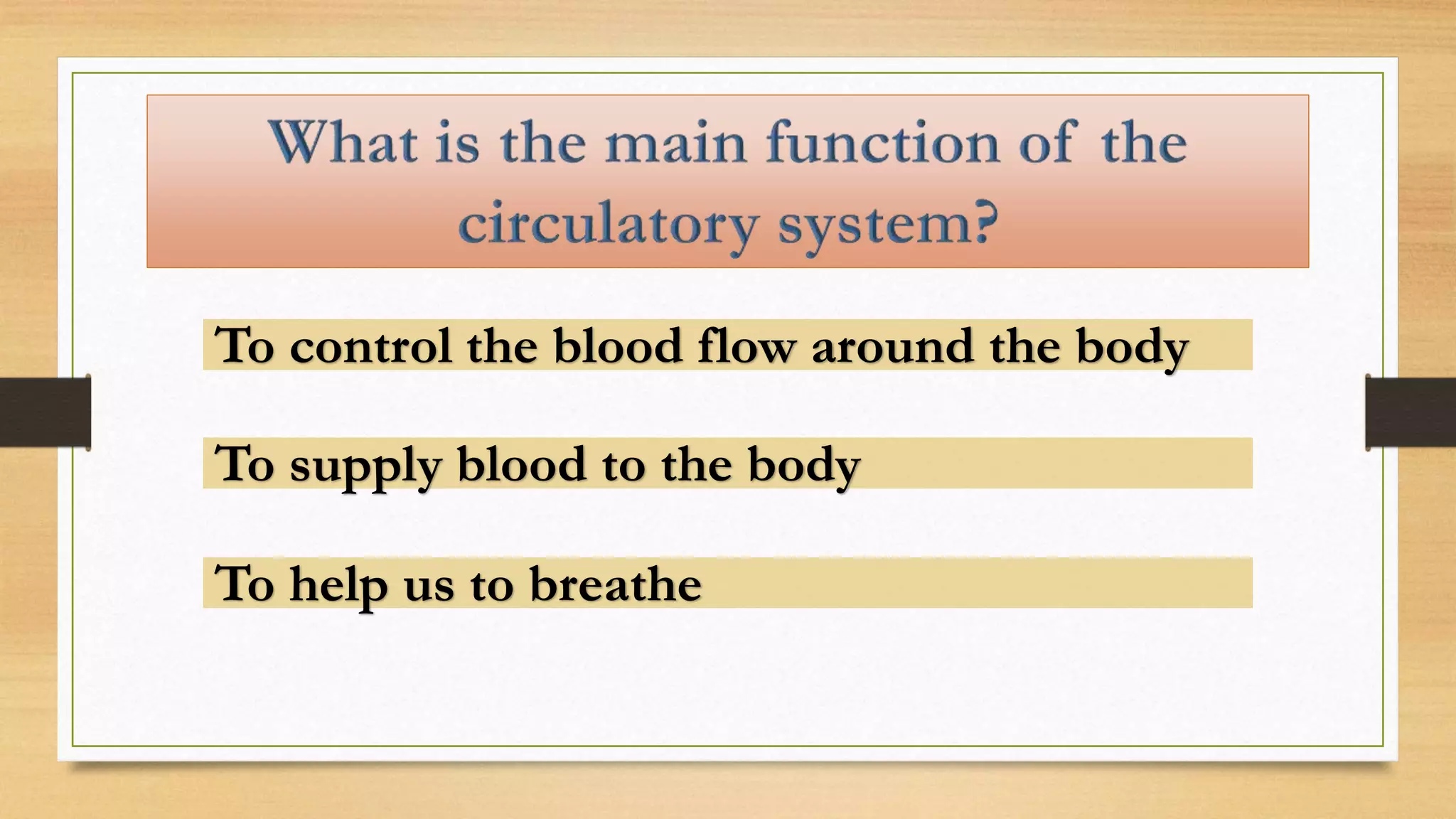 SCIENCE - CIRCULATORY SYSTEM (CLASS V - IGCSE) | PPTX