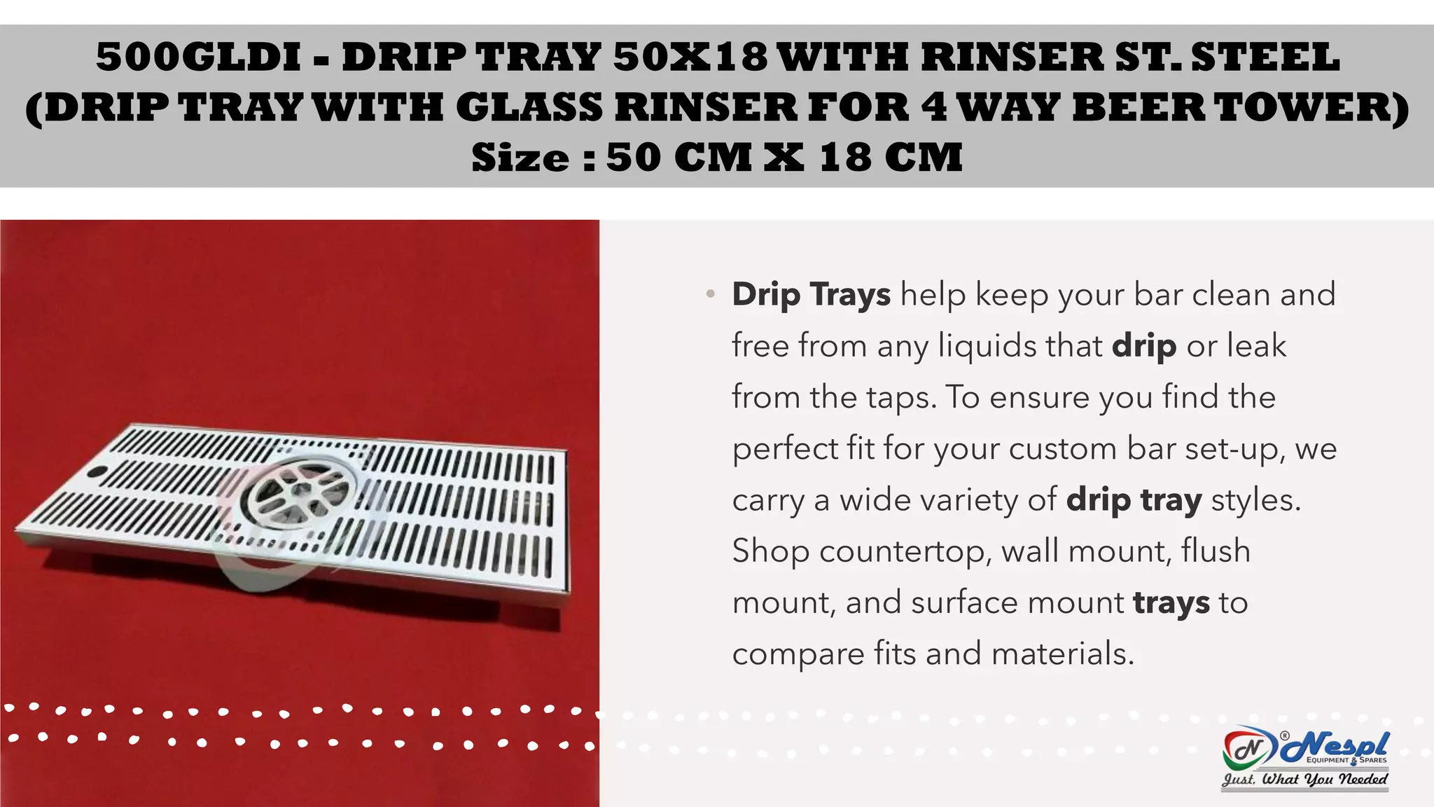 DRIP TRAYS WITH RINSER SS | PDF