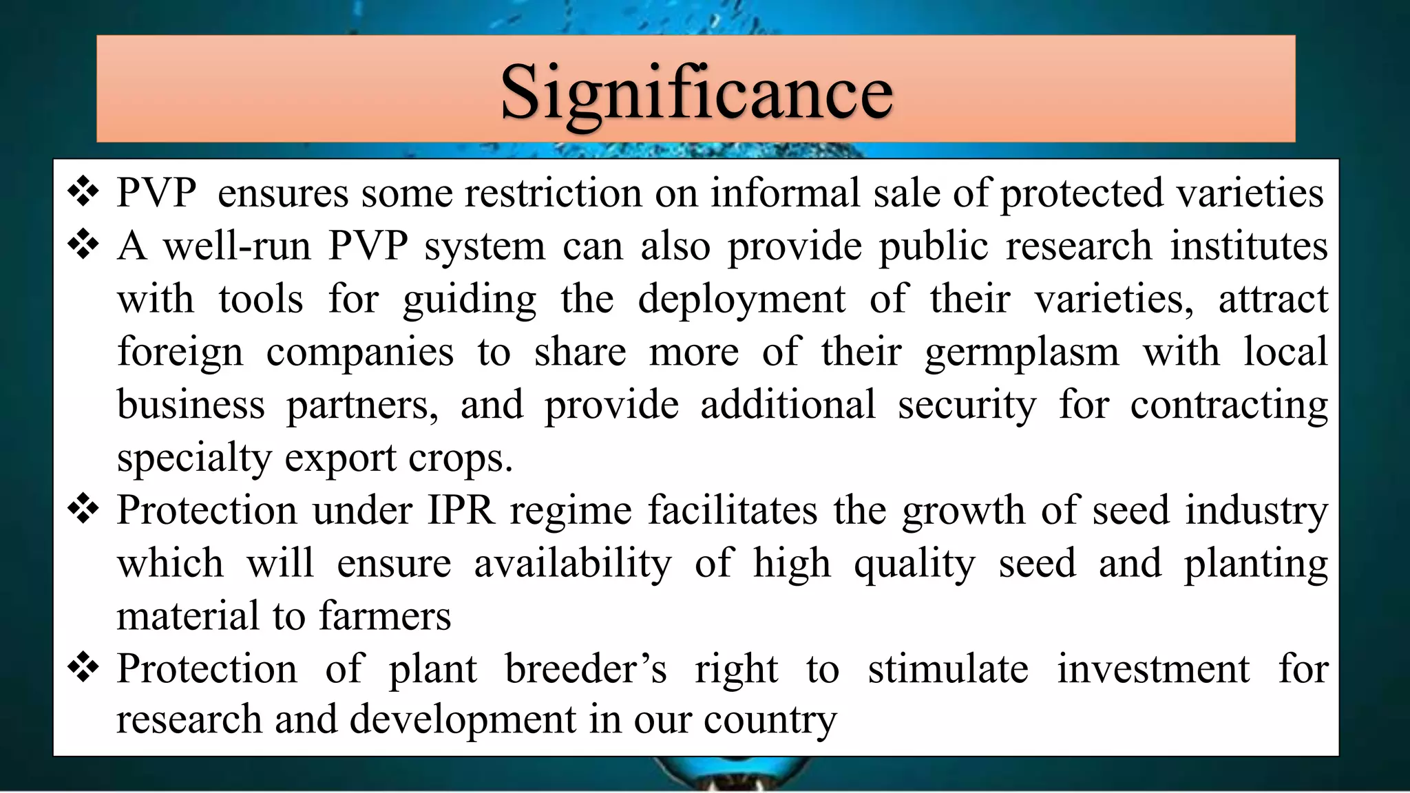 Intellectual Property Rights in Plant Breeding | PPTX
