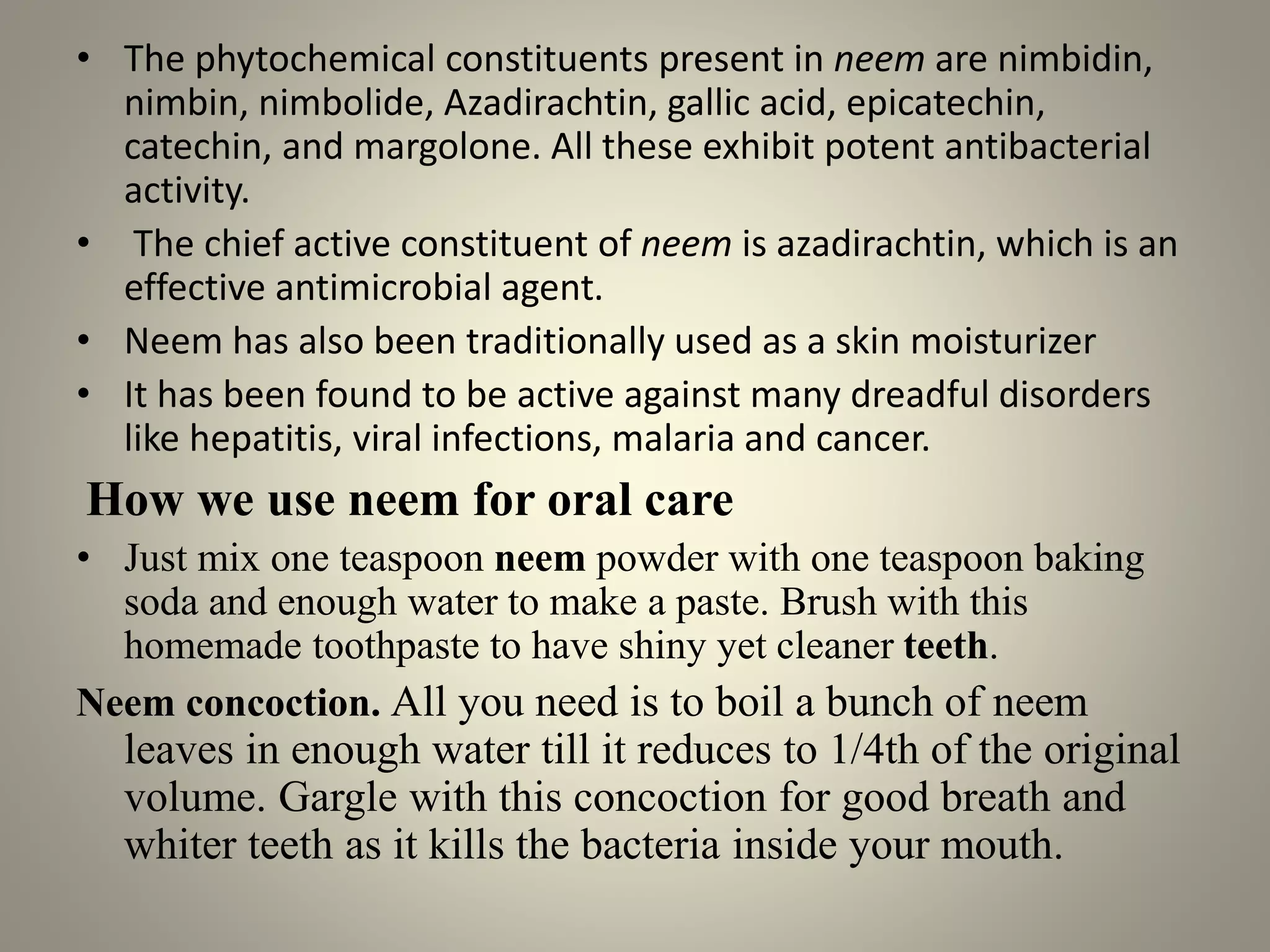 clove and neem for oral care | PPTX