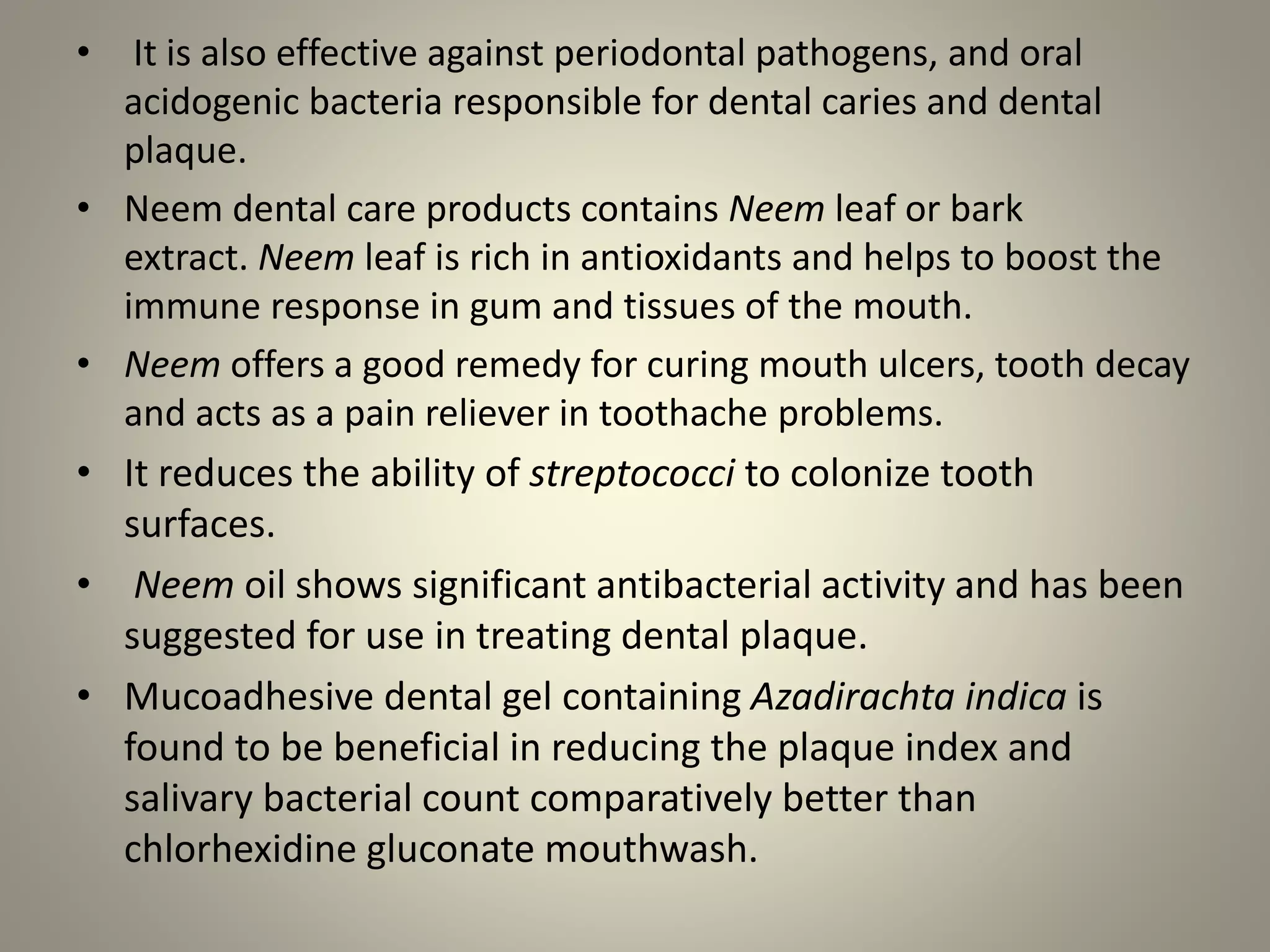 clove and neem for oral care | PPTX