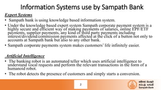 Management information system use by Sampath bank | PPTX
