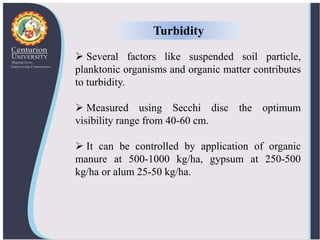 Soil And Water Quality In Relation To Fish Production | PPTX