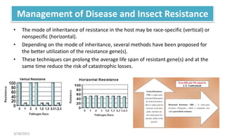 Management of disease and insect resistance- methodologies and ...