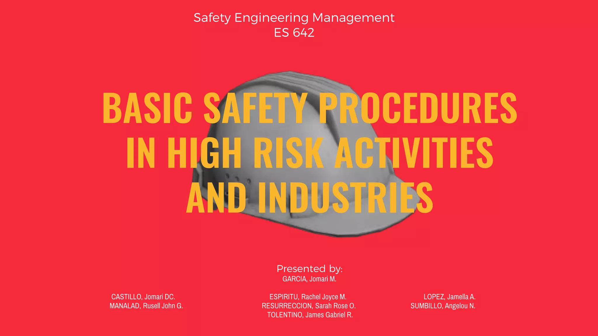 Basic Safety Procedure in High Risk Activities and Industries | PDF