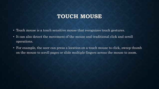 Presentation on Mouse | PPTX | Computer Peripherals | Computing