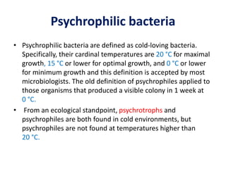 GROUPS of bacteria importance in food microbiology | PPTX