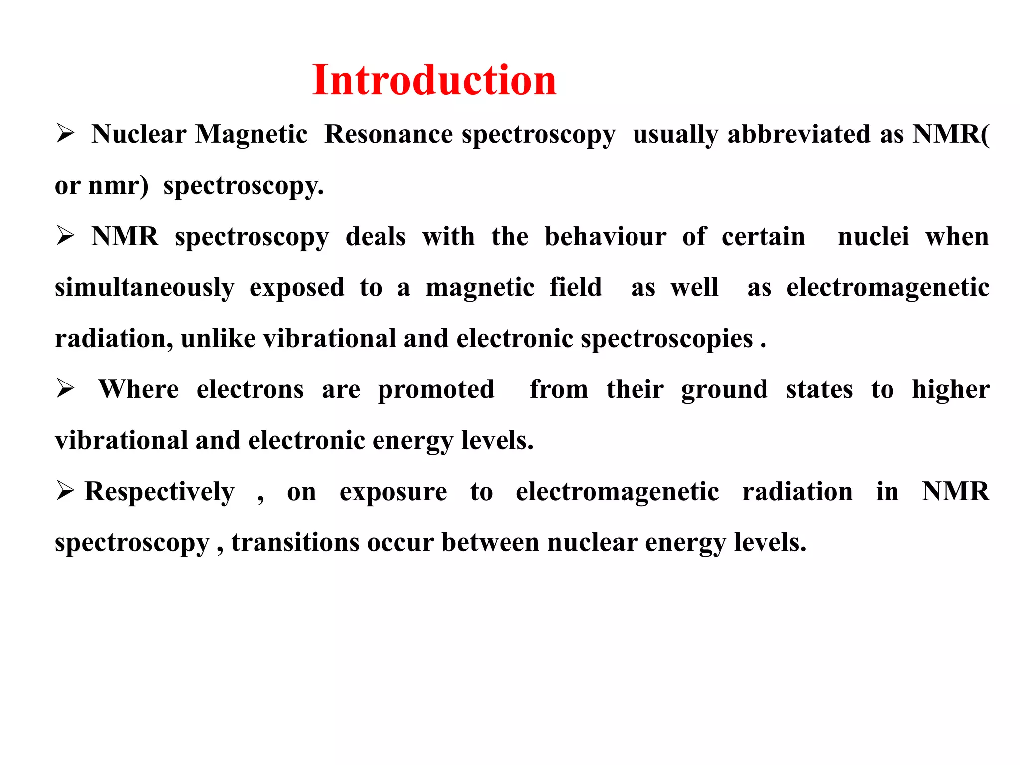 Basics of NMR Spectroscopy | PPTX | Chemistry | Science