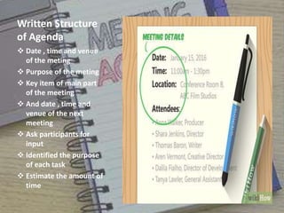 Agenda writing | PPT