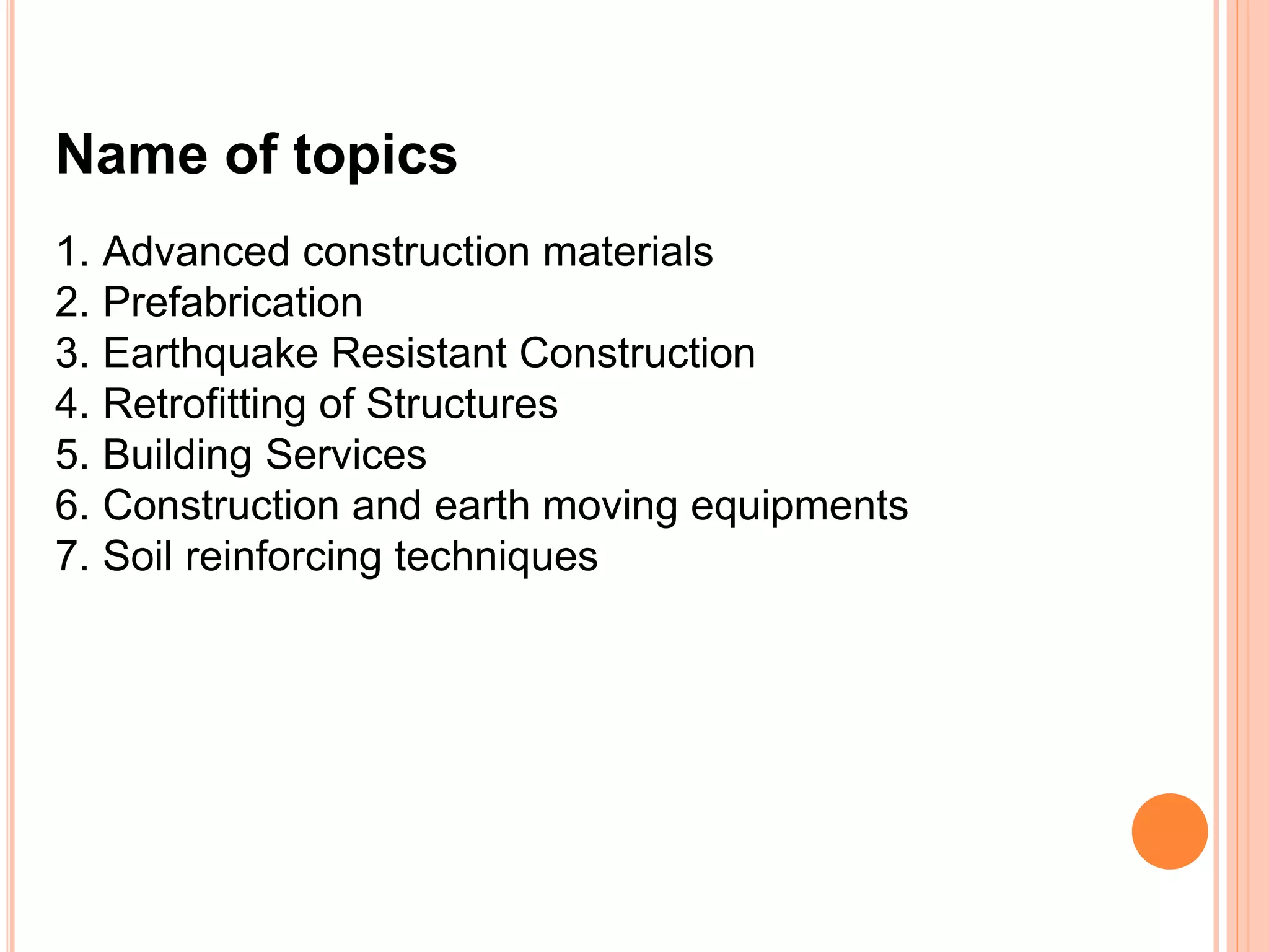 Advanced construction materials | PPTX