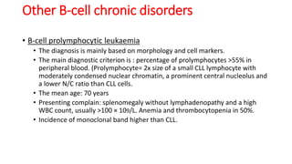 B cell disorders other than CLL | PPT