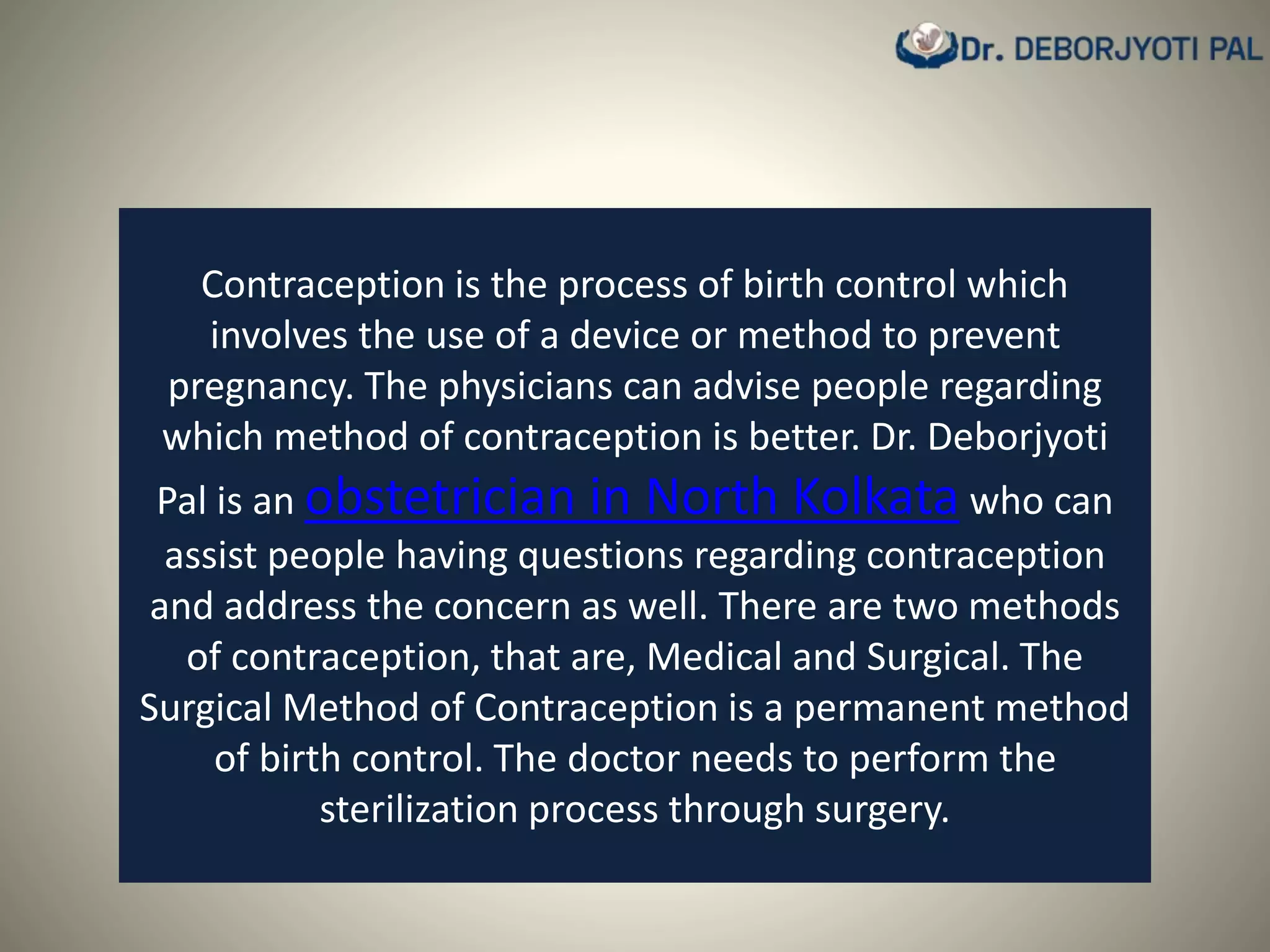 Contraception Methods l Consultant Obstetrician & Gynecologist in ...