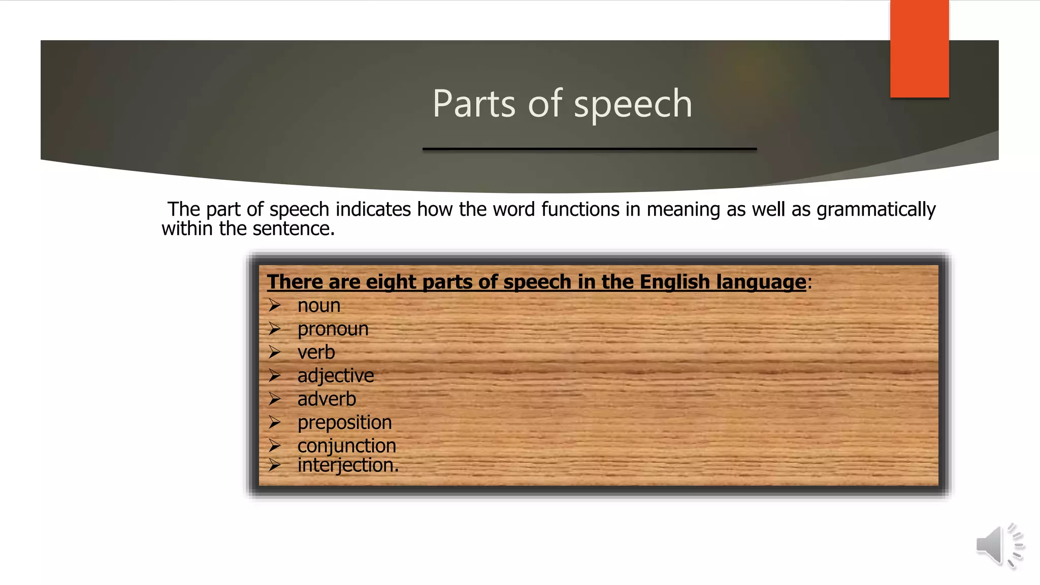 parts of speech | PPTX