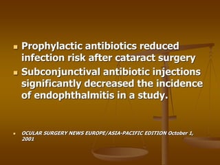 PREOP ANTIBIOTICS FOR CATARACT SURGERY DR AJAY DUDANI | PPT