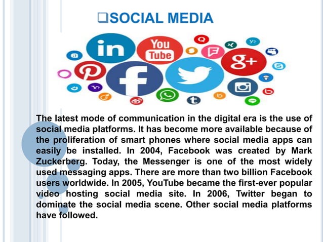 The evolution of communication | PPTX | Email | Internet