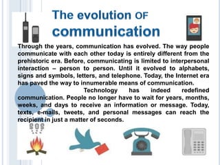 The evolution of communication | PPTX