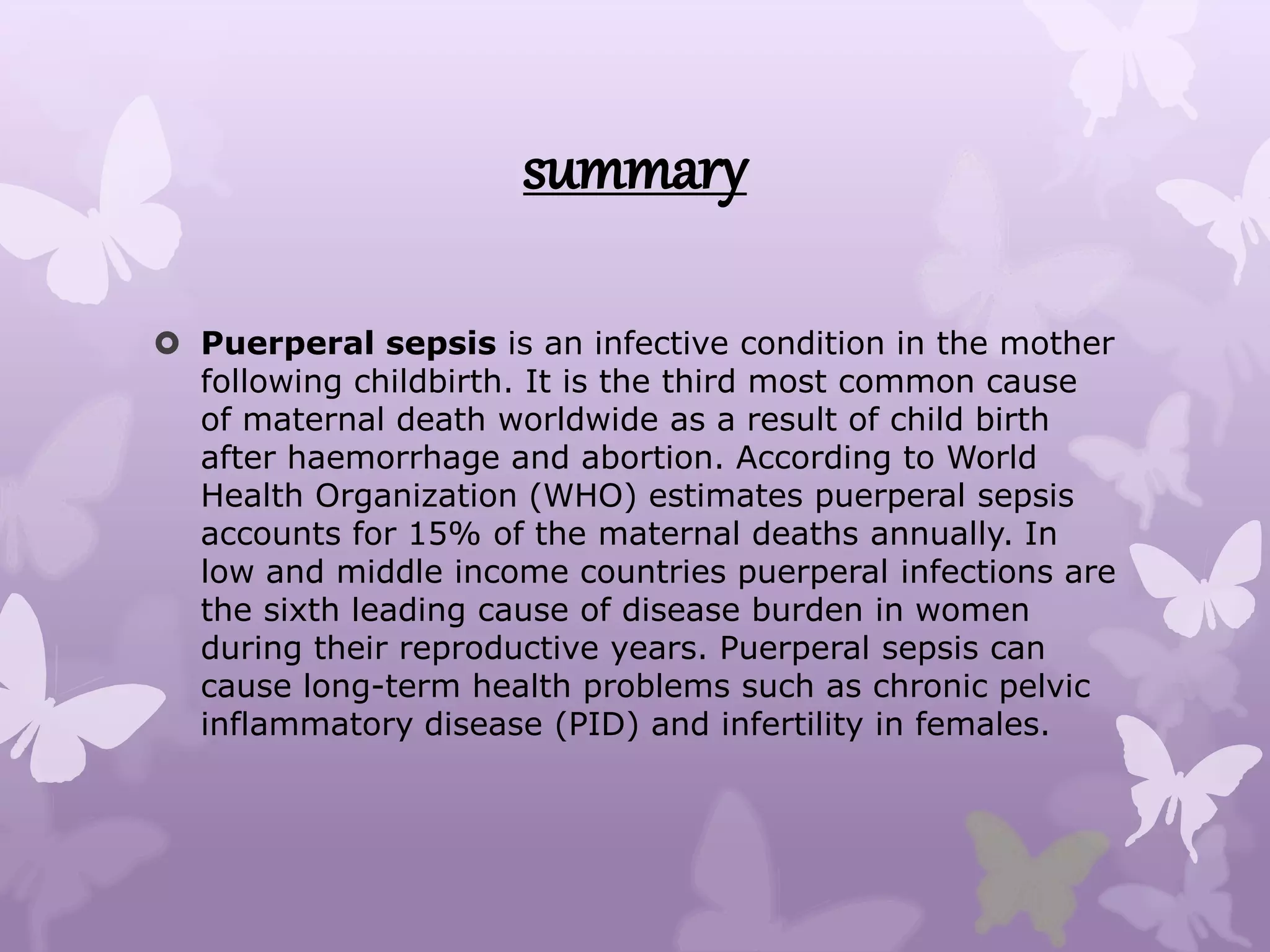PUERPERAL SEPSIS | PPTX