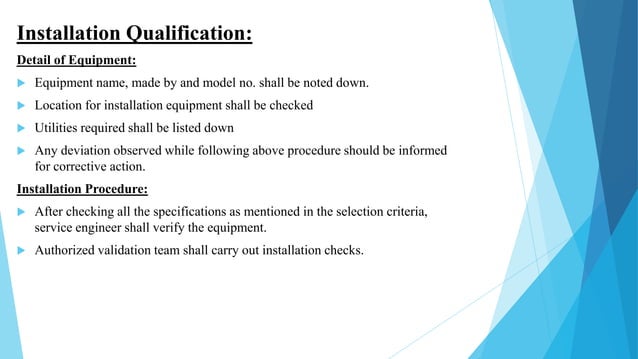 Qualification of manufacturing equipment. | PPTX