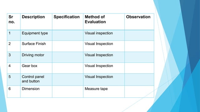 Qualification of manufacturing equipment.