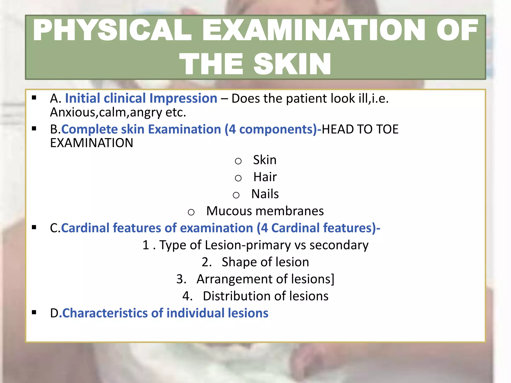 Examination of Skin | PPTX