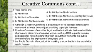 Copyrights and creative commons Presentation | PPTX