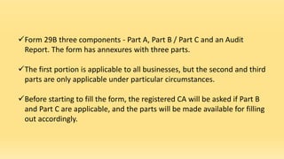 HOW TO FILE FORM-29B IN THE NEW INCOME-TAX PORTAL? | PPT