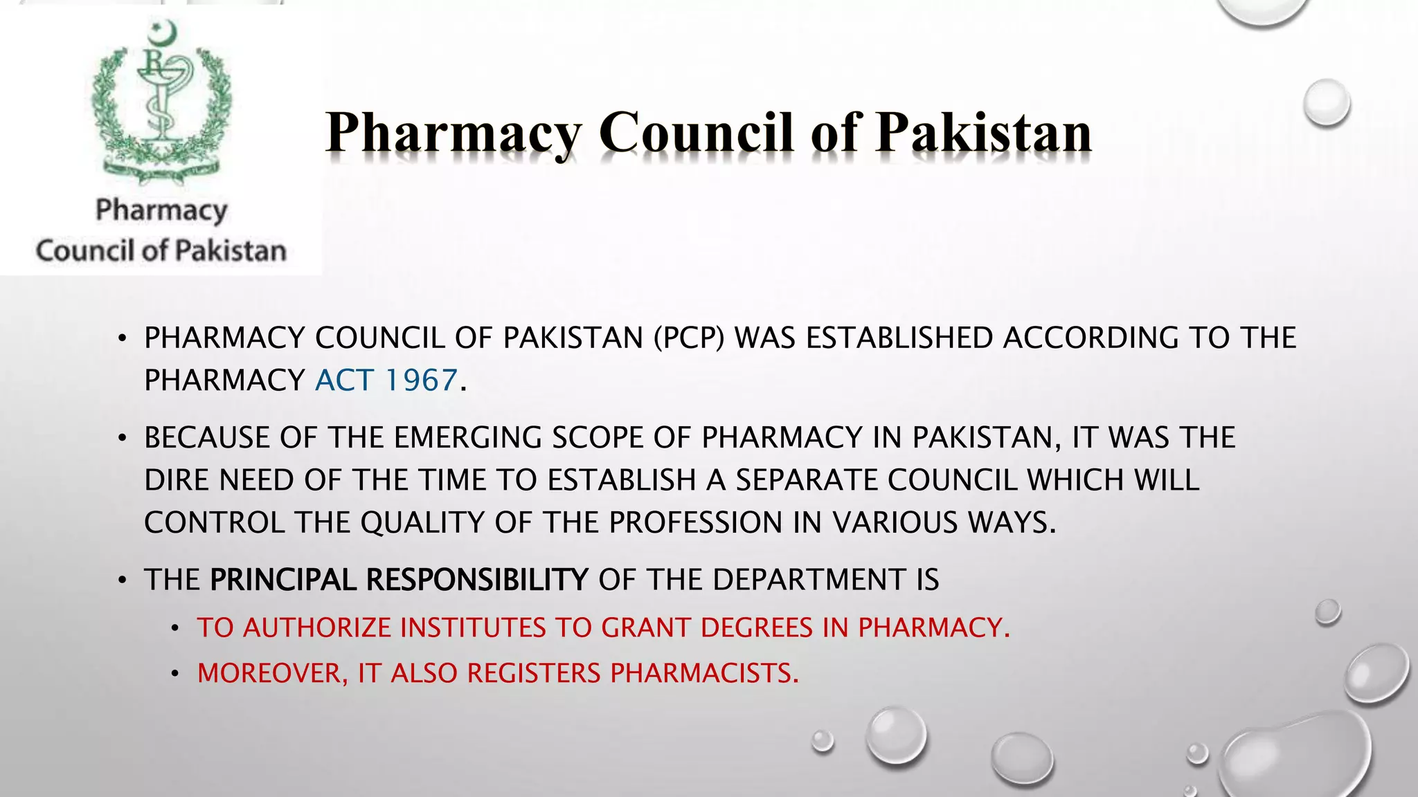 Scope of Pharmacy in Pakistan | PPTX