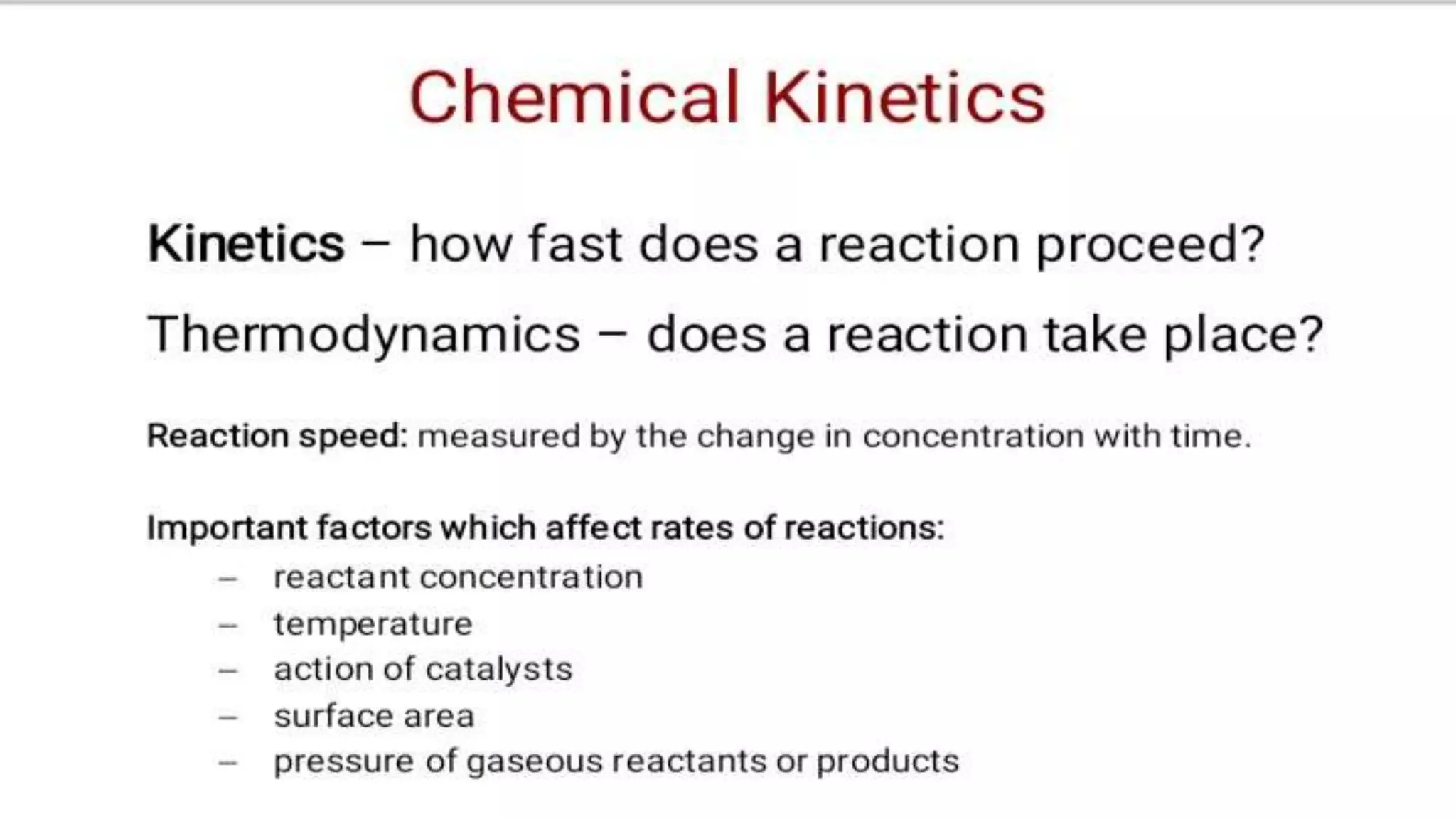 Chemical kinetics | PPTX