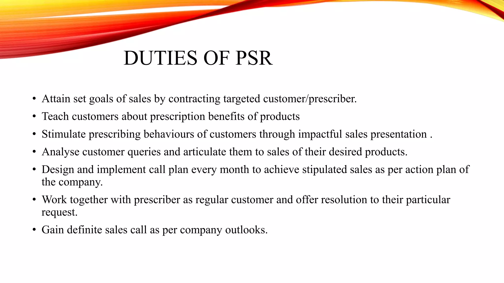 Professional sales representative PSR | PPTX
