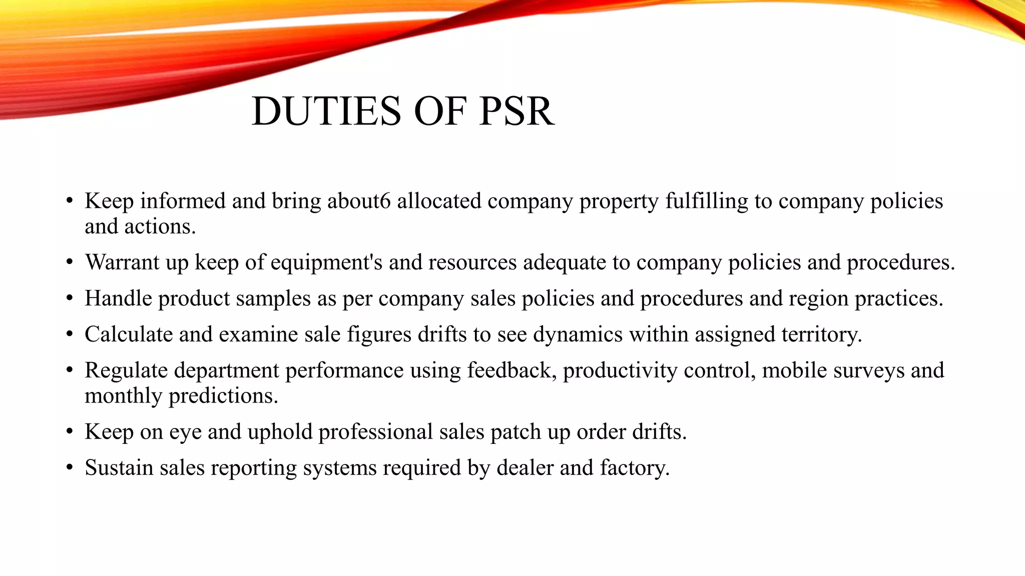 Professional sales representative PSR | PPTX