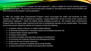 Documents; Role of government, coastal policy, CZM act, national marine ...